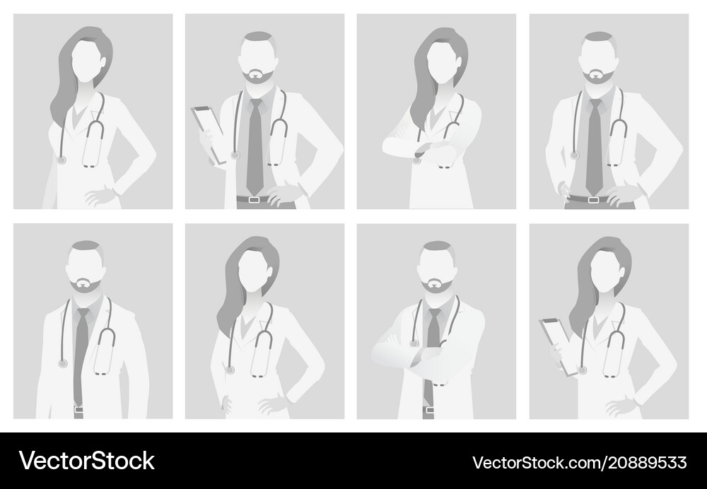 Default placeholder doctor half-length portrait Vector Image
