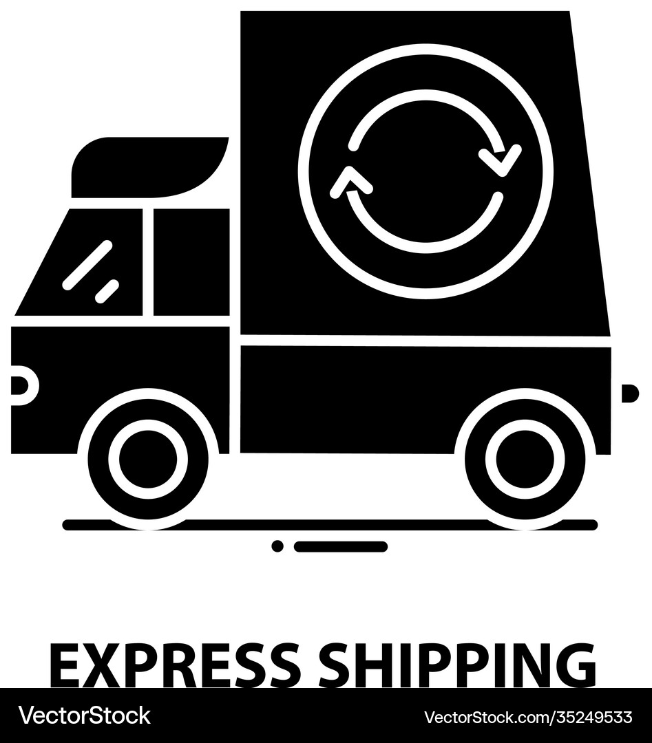 Express shipping symbol icon black sign Royalty Free Vector