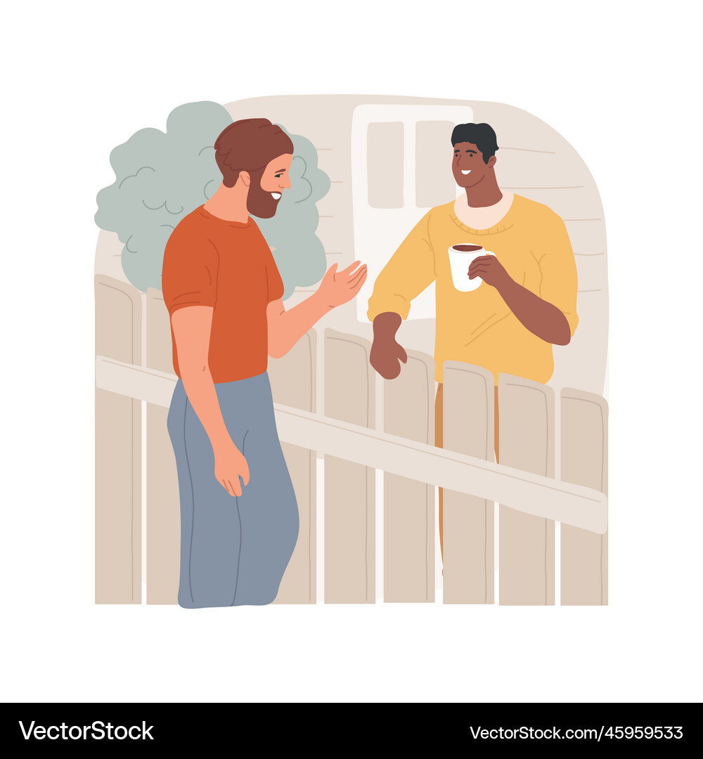 Good neighbours isolated cartoon Royalty Free Vector Image