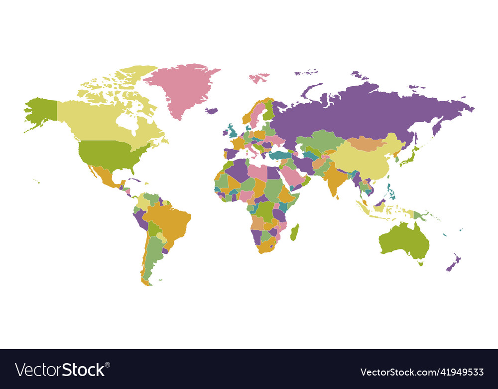 Political map worlds countries on colored graphic Vector Image
