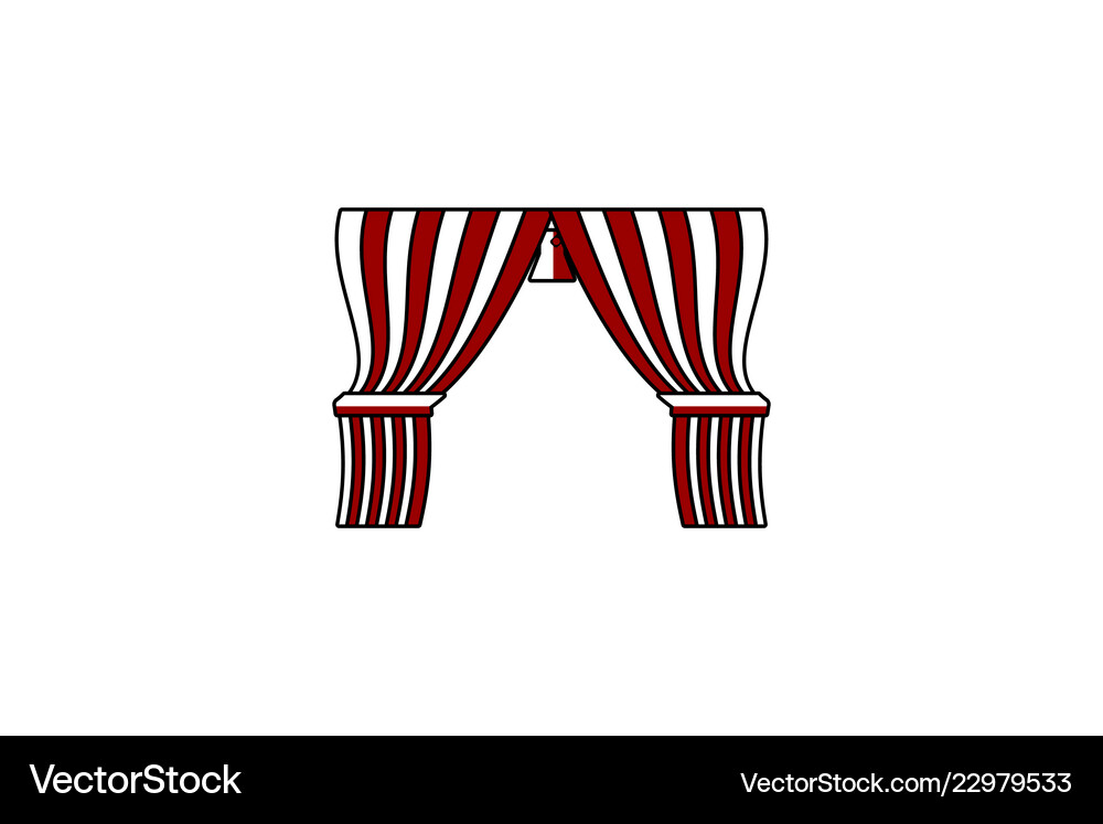 Red curtain logo designs inspiration isolated Vector Image