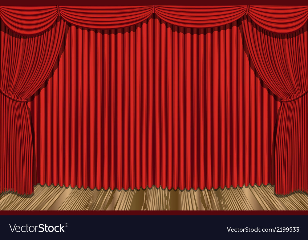 Red drapes Royalty Free Vector Image - VectorStock