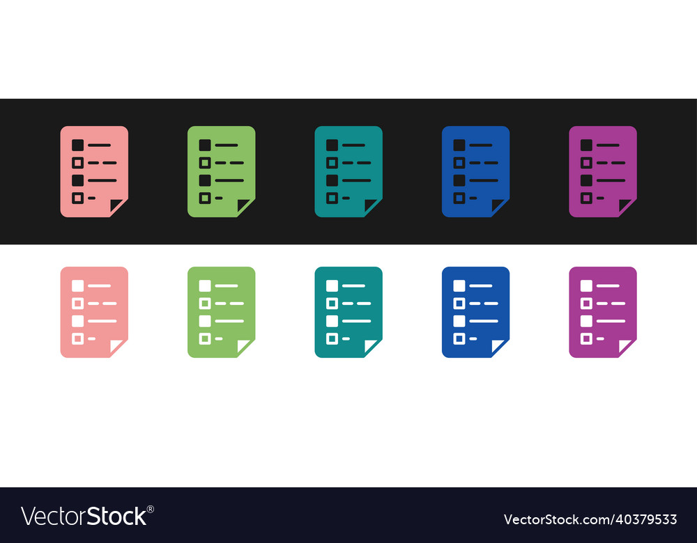 Set clipboard with checklist icon isolated Vector Image