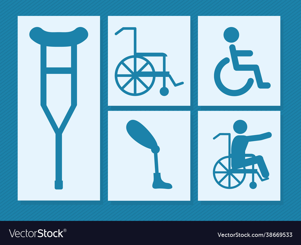 Set disabled accessibility Royalty Free Vector Image