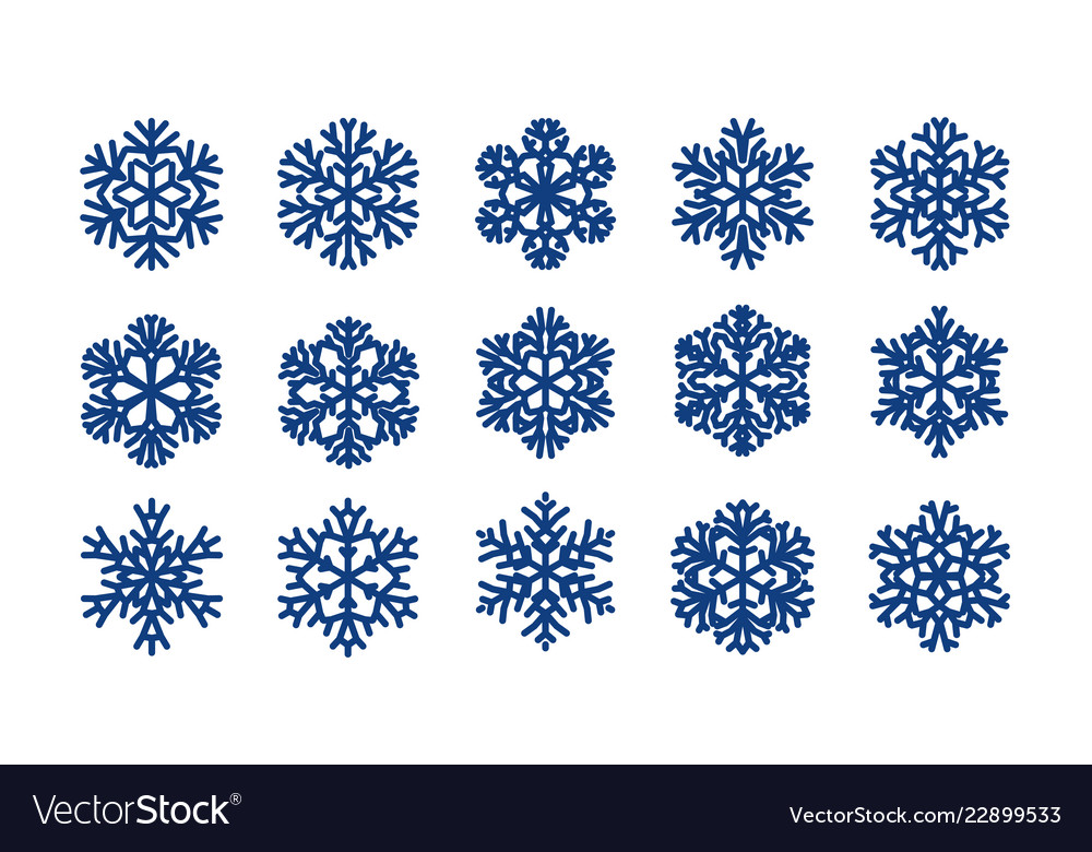 Set of decorative snowflakes christmas winter Vector Image