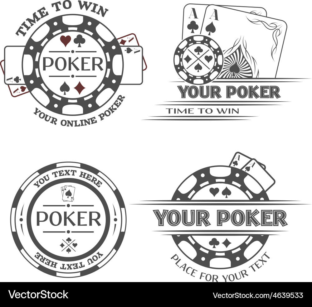 Set poker emblems Royalty Free Vector Image - VectorStock