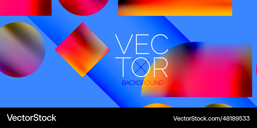 Squares and circles design fluid color gradients Vector Image