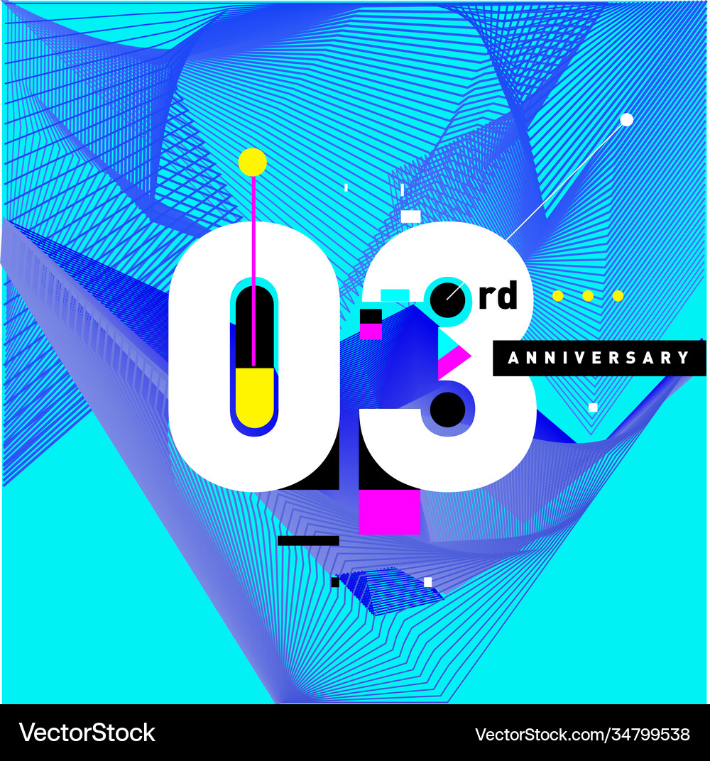 3 years anniversary celebration design template Vector Image