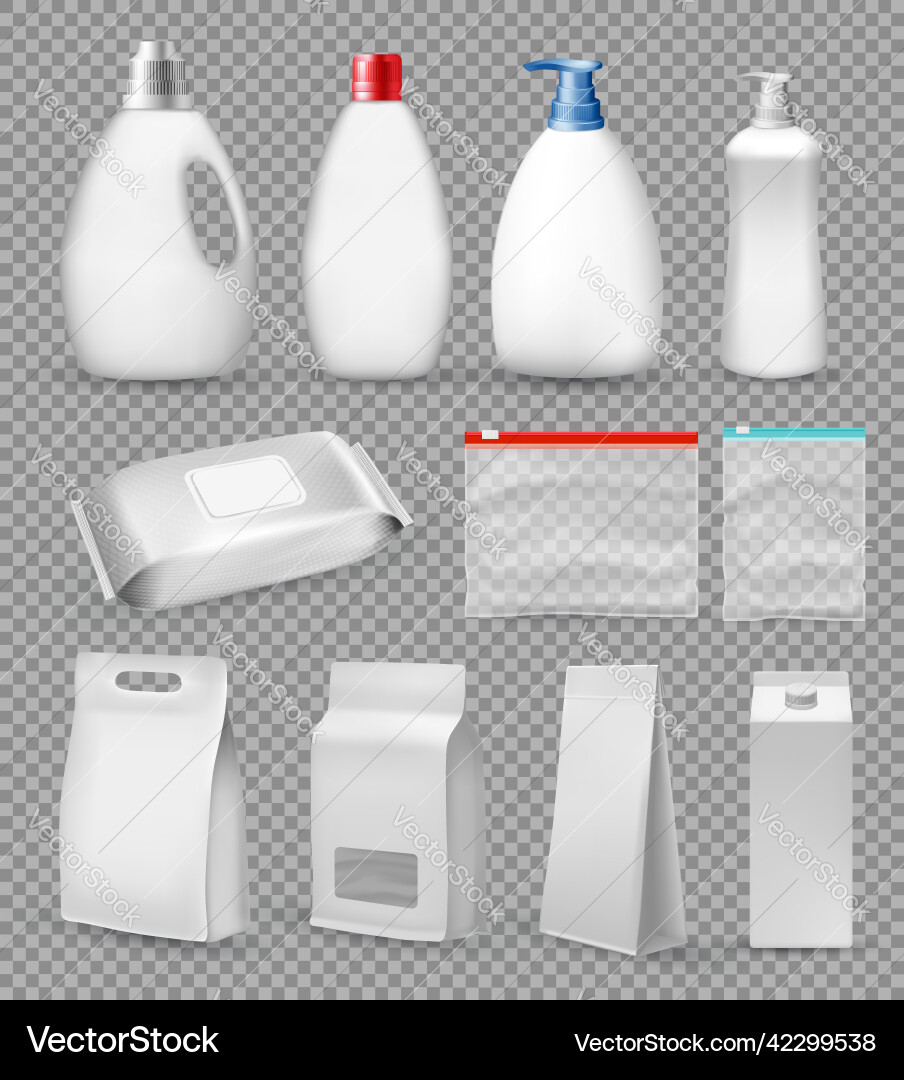 Big set of polypropylene plastic and paper Vector Image