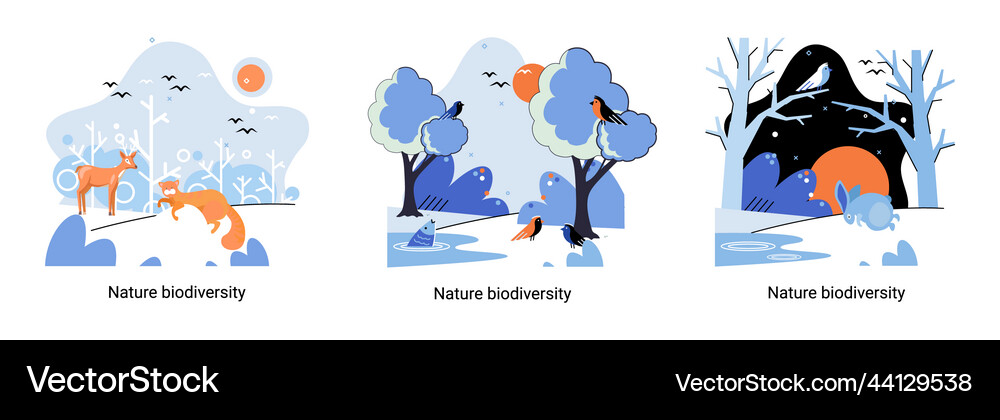 Biodiversity in nature as environment variety Vector Image