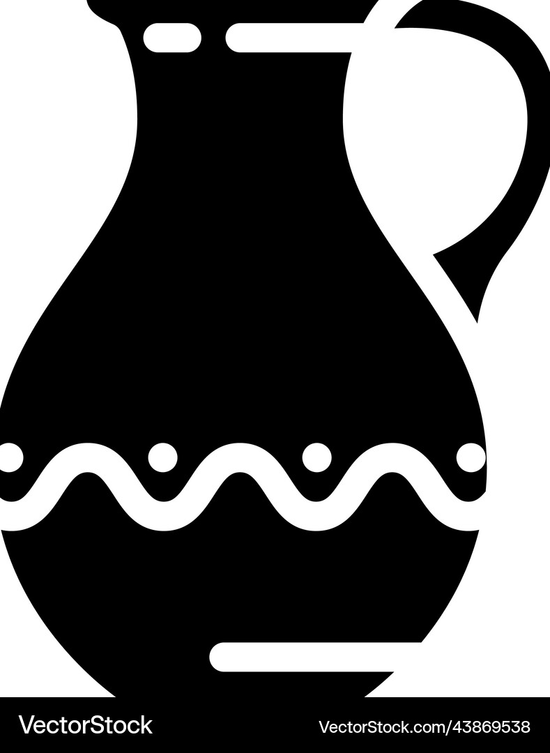 Ceramic clay crockery glyph icon Royalty Free Vector Image