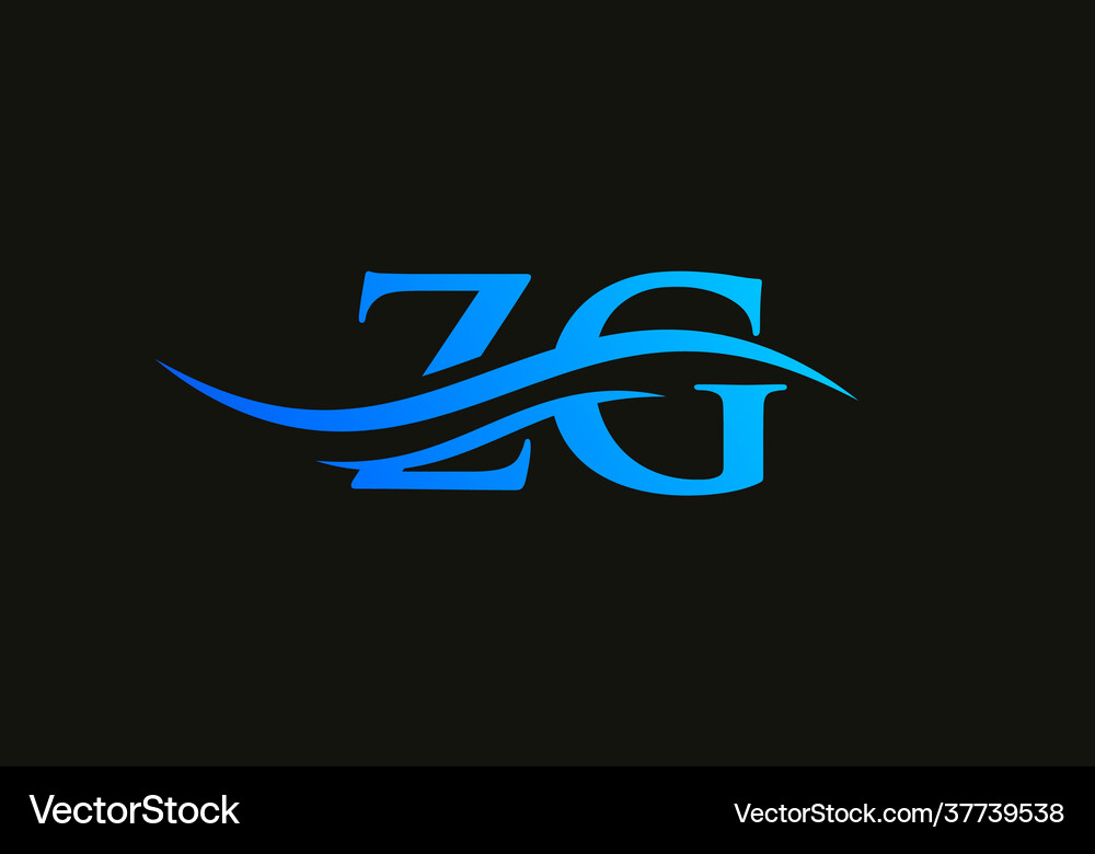 Creative zg letter with luxury concept modern Vector Image