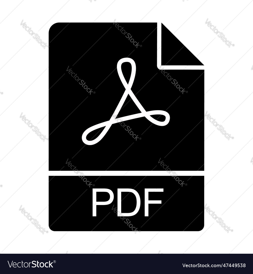 Digital pdf document icon isolated on black Vector Image