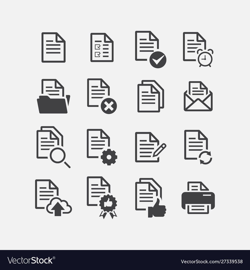 Document icon set file Royalty Free Vector Image