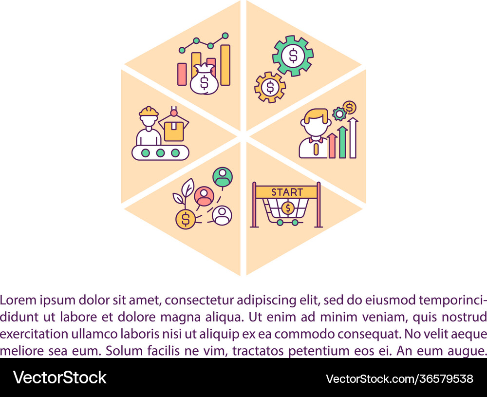 Economic recovery concept icon with text Vector Image