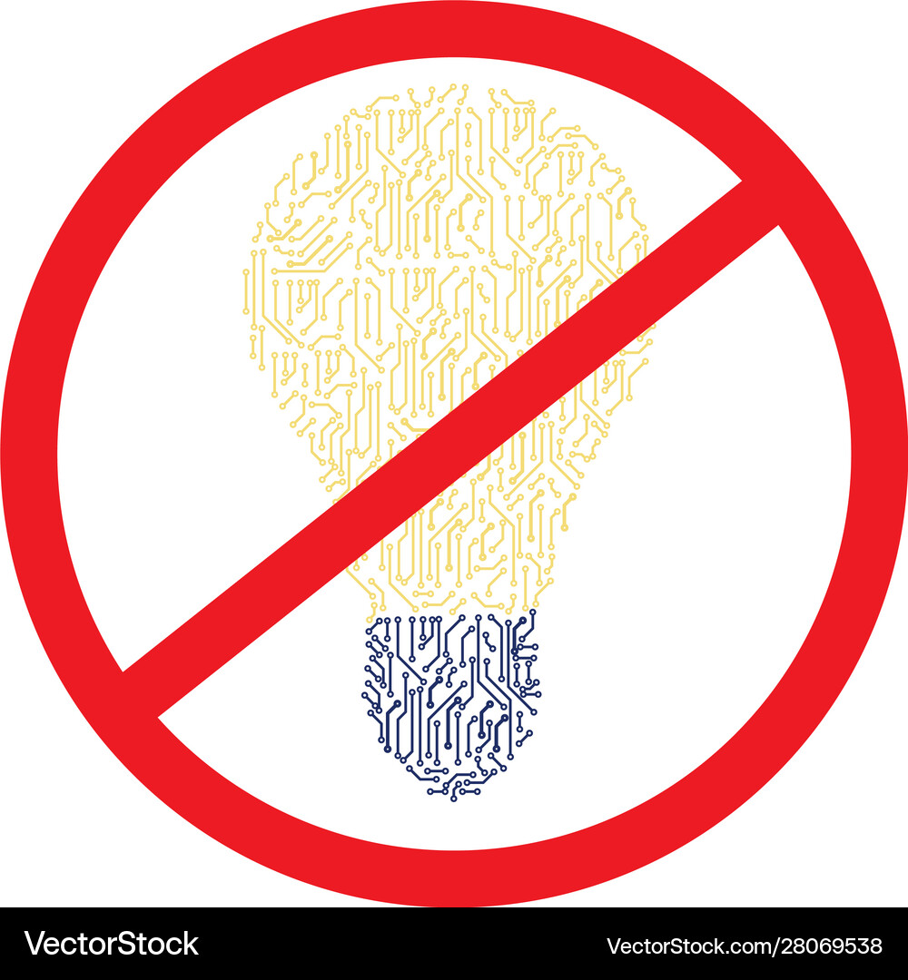 Extension cord ban prohibition icon Royalty Free Vector