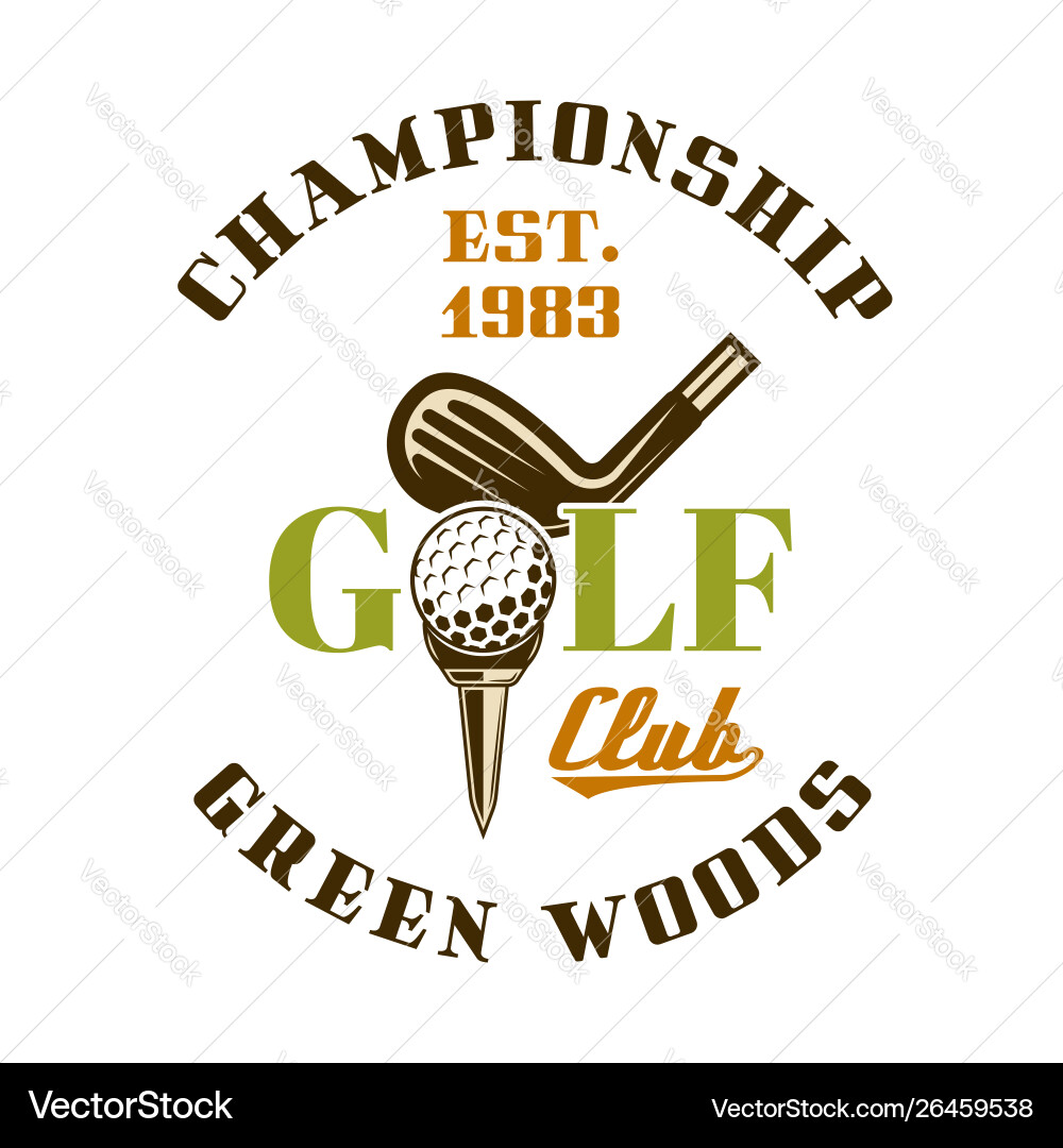 Golf championship emblem badge logo Royalty Free Vector