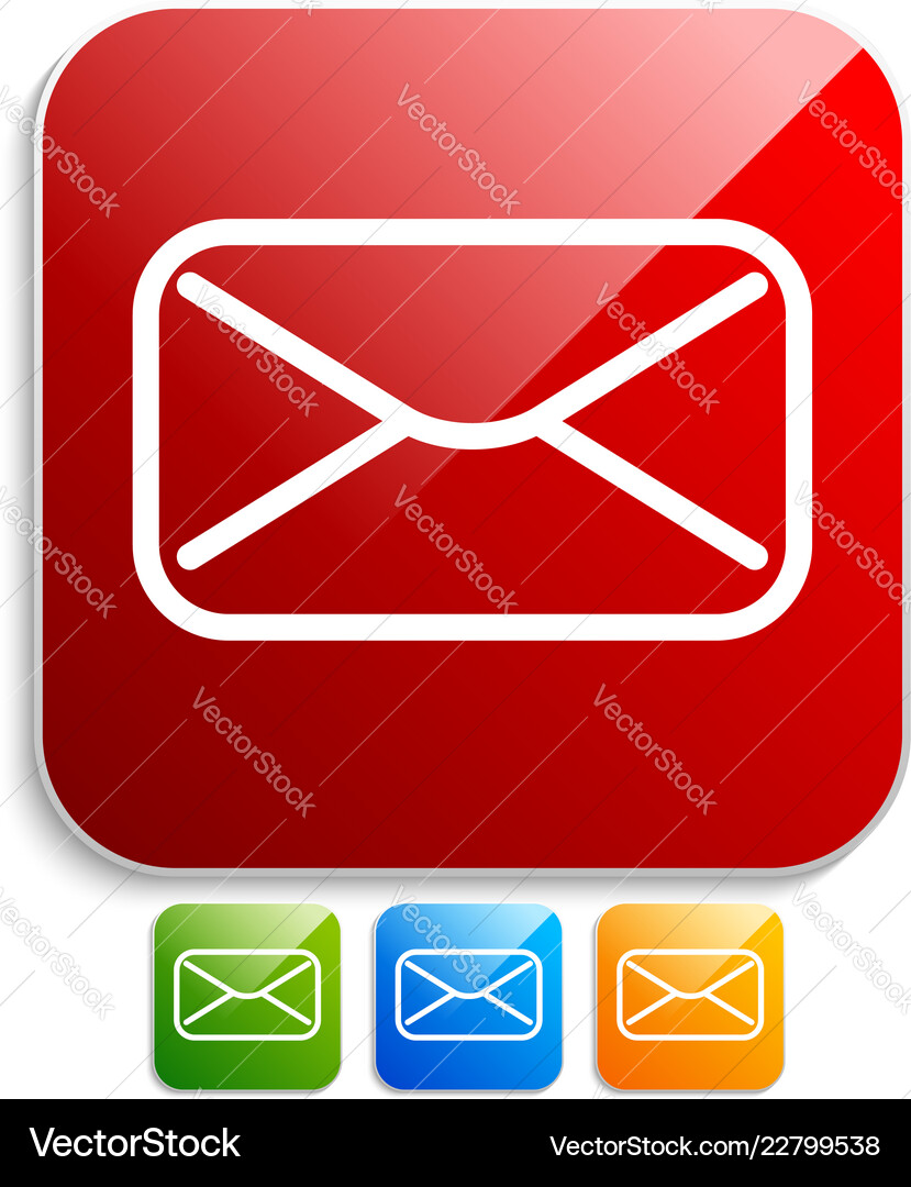 Icons with email envelope or letter symbol eps10 Vector Image