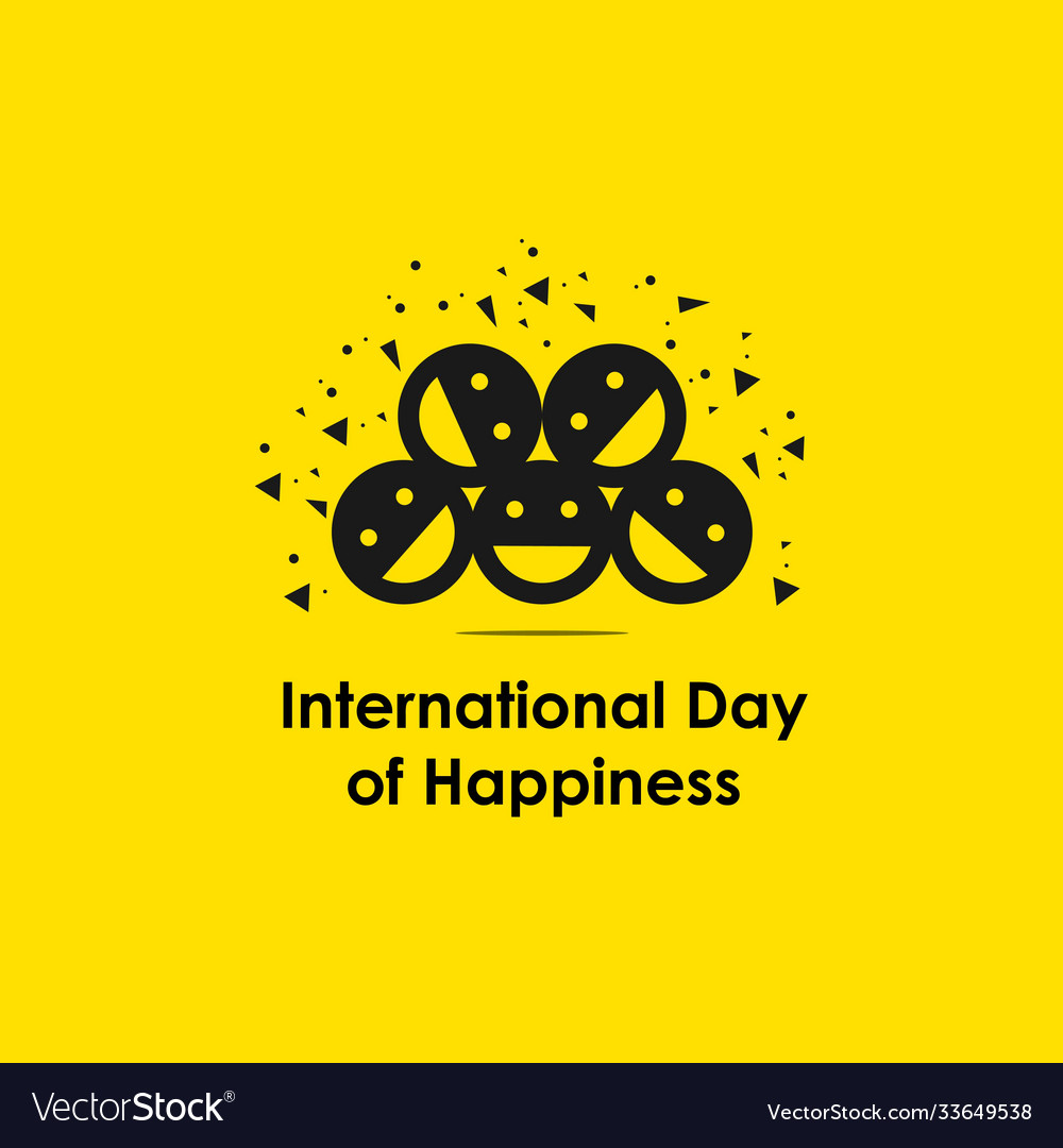 International day happiness template design Vector Image