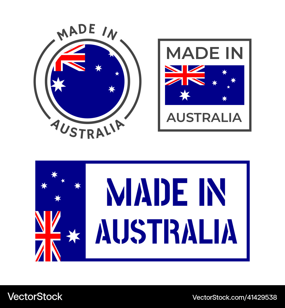 Made in australia icon set in commonwealth Vector Image
