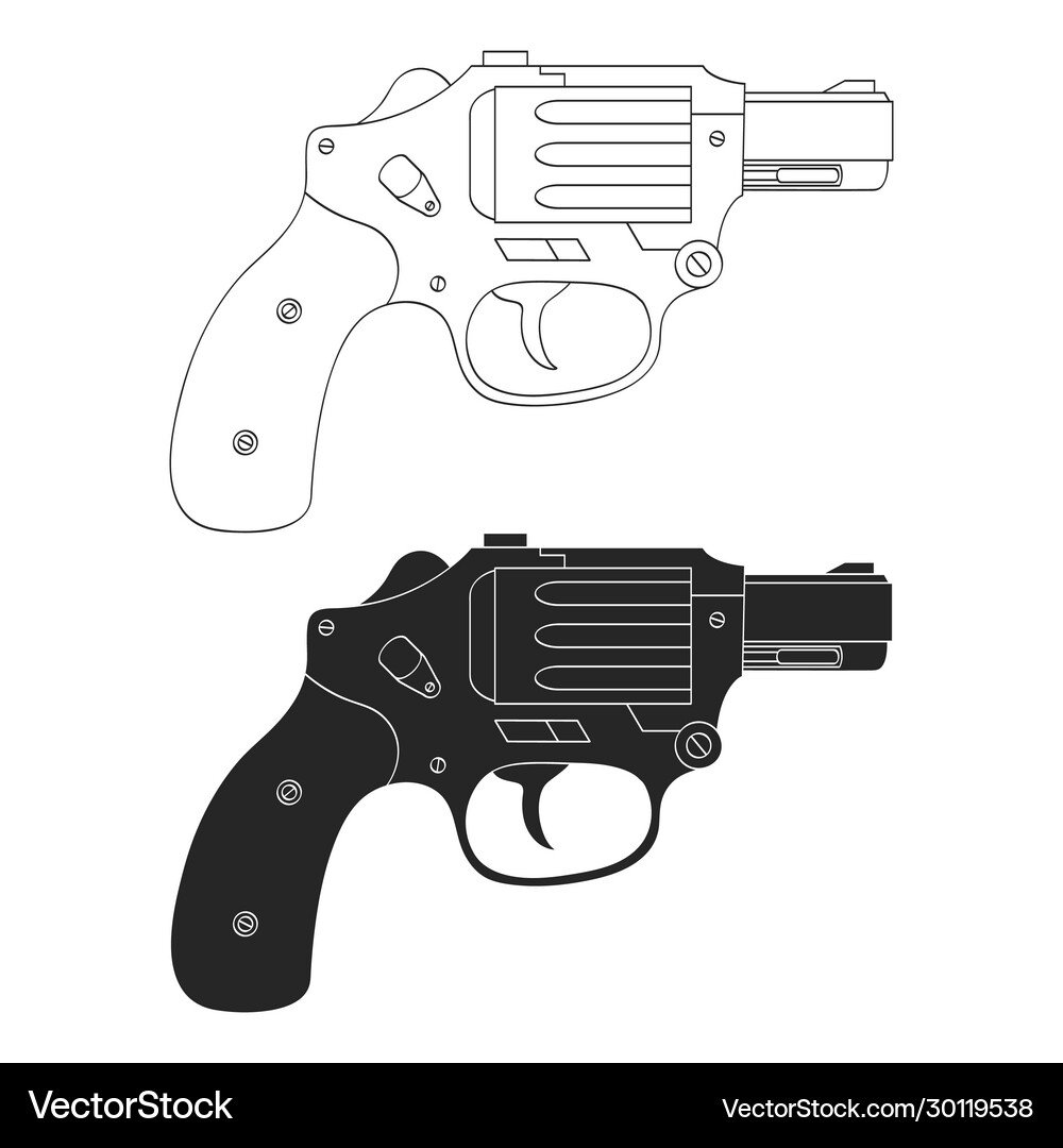 Monochrome icon with revolver Royalty Free Vector Image