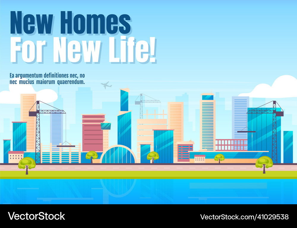 New homes for life banner flat template Royalty Free Vector