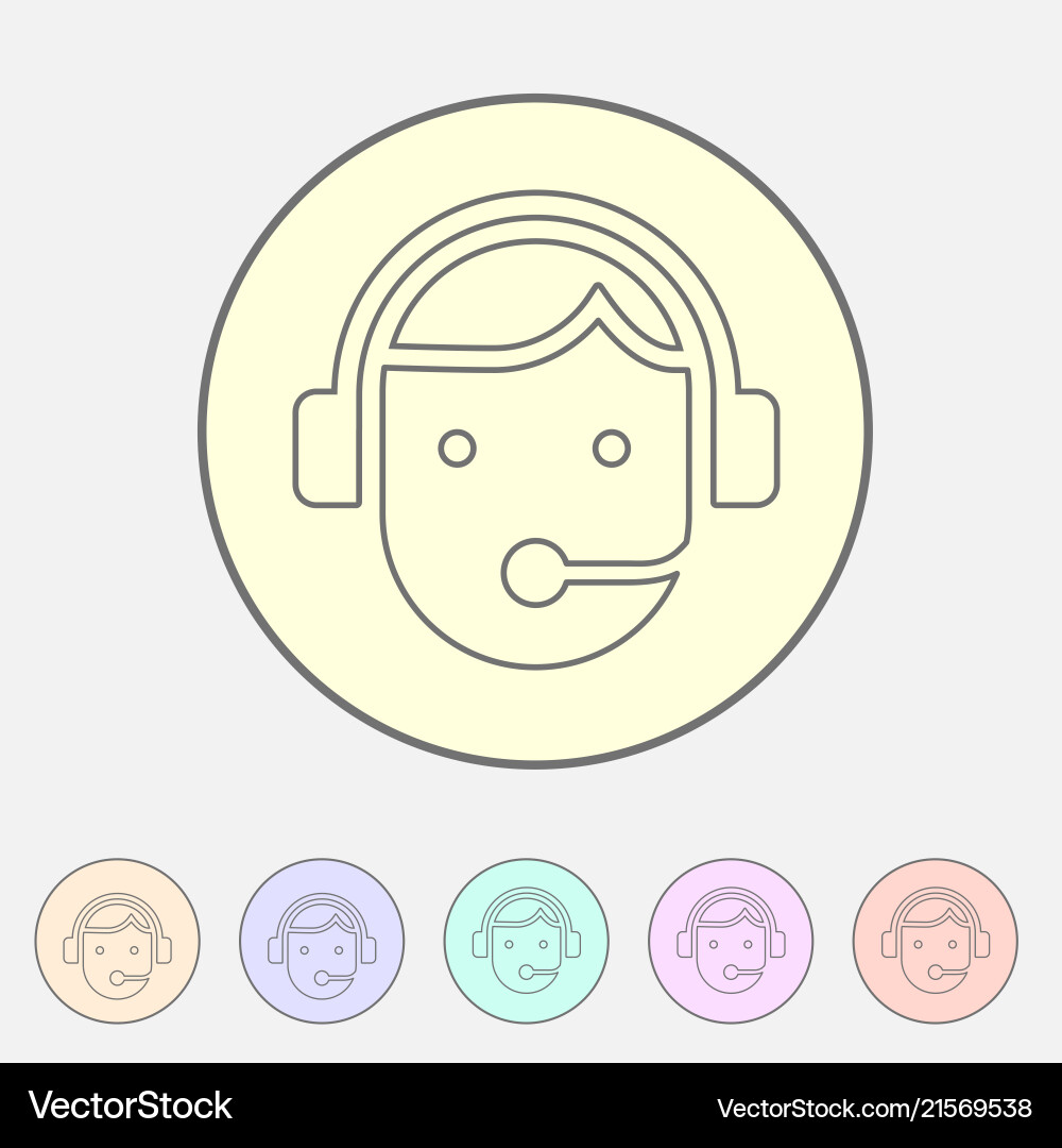 Online assistant icon flat web sign symbol logo Vector Image