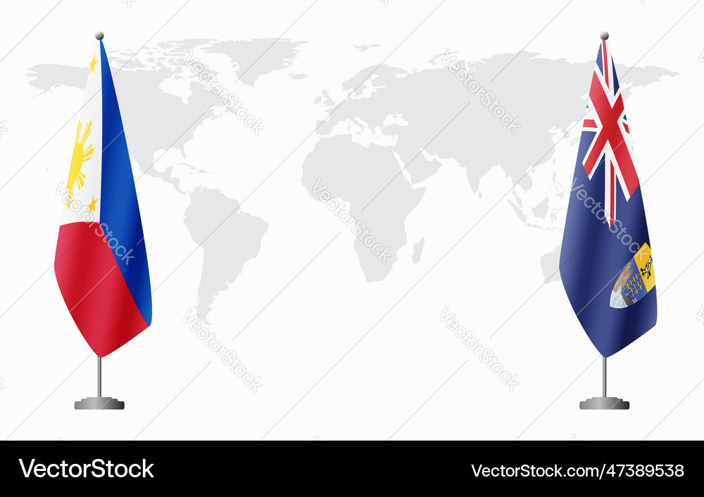 Philippines and saint helena flags for official Vector Image