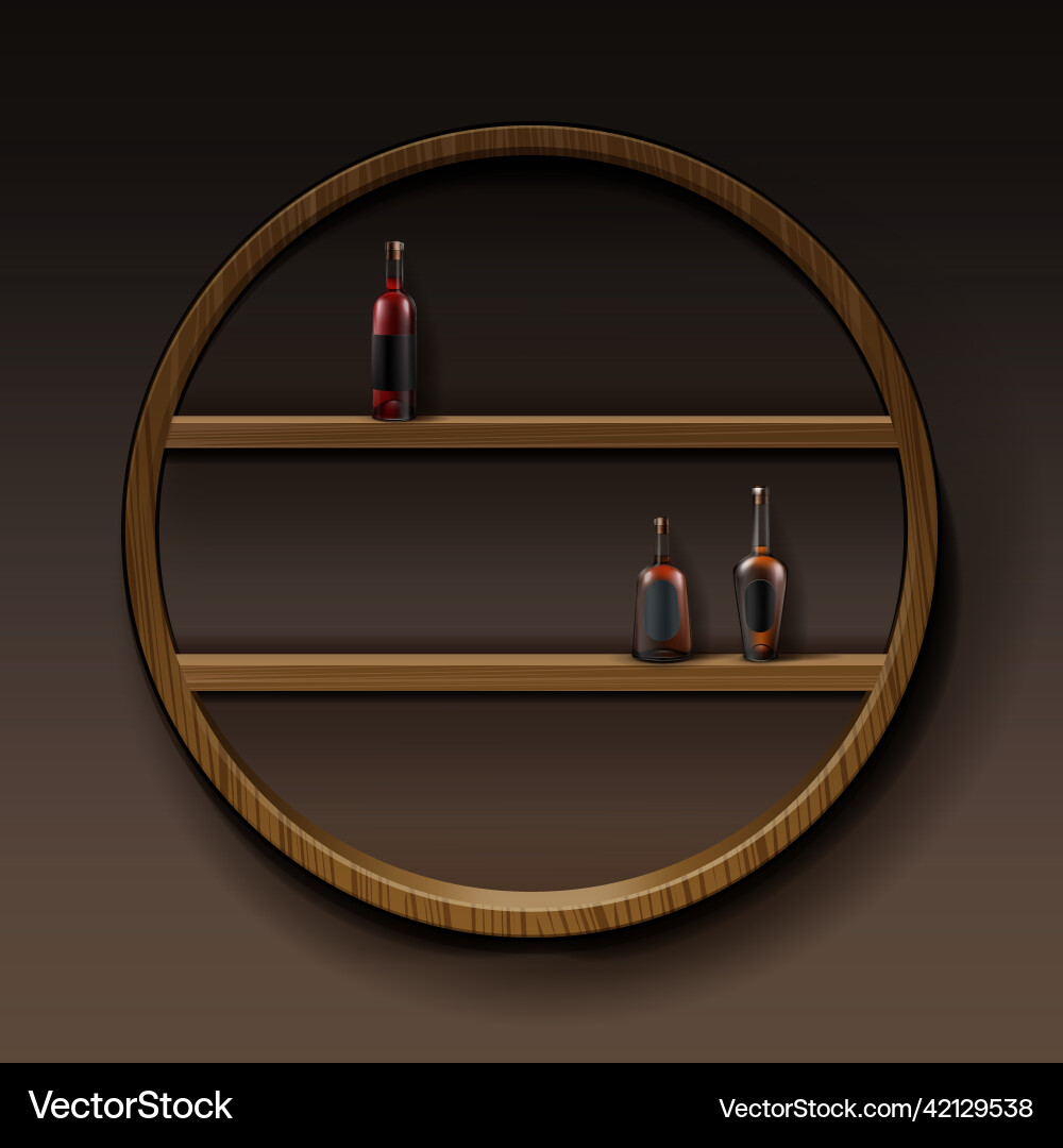 Round wooden shelves Royalty Free Vector Image