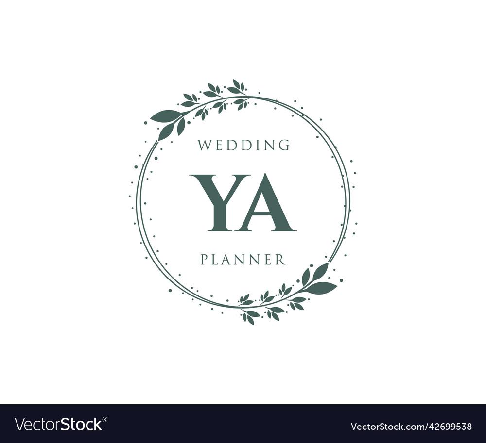 Ya initials letter wedding monogram logos Vector Image