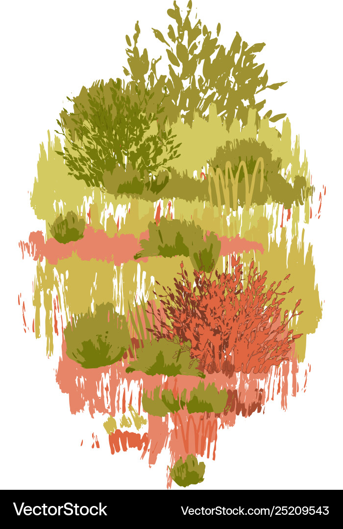 Abstract graphic steppe view in calm colors Vector Image