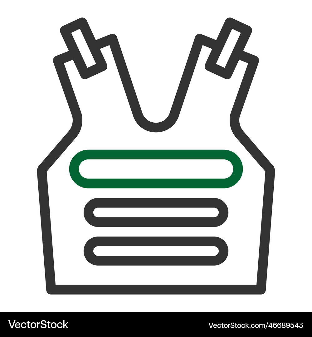 Armor icon duocolor grey green colour military Vector Image