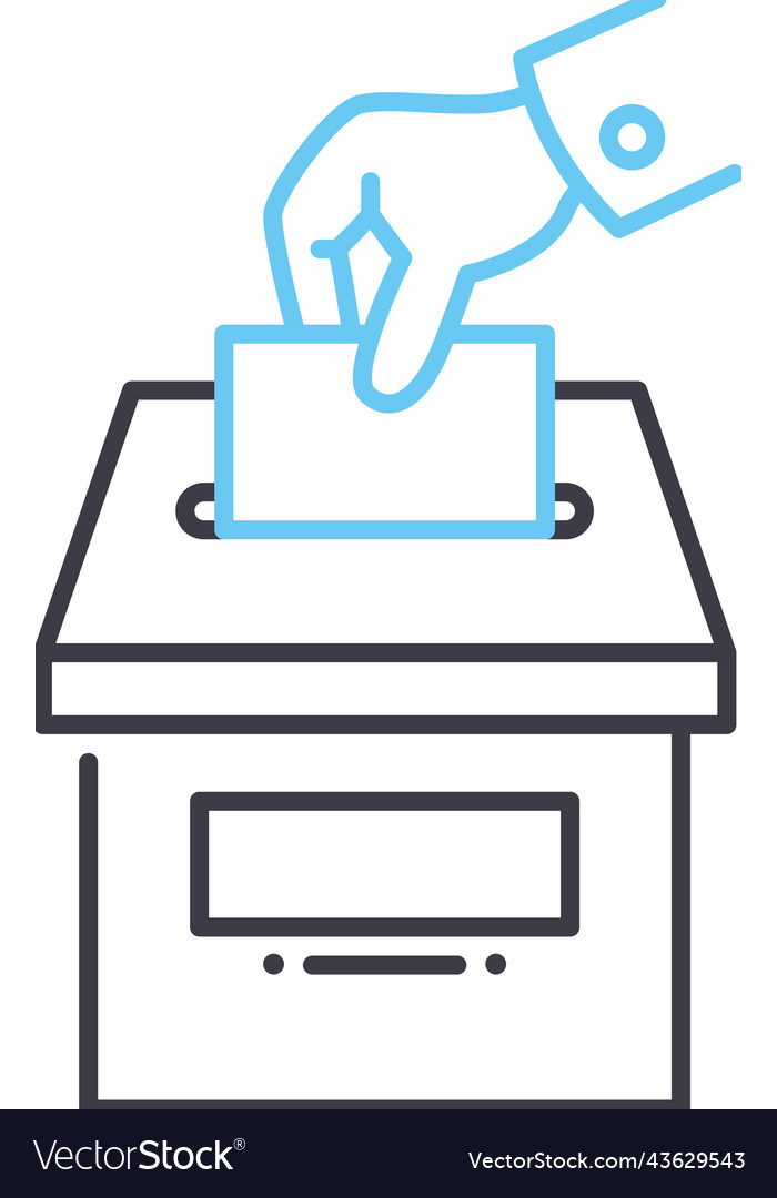 Ballot box line icon outline symbol Royalty Free Vector