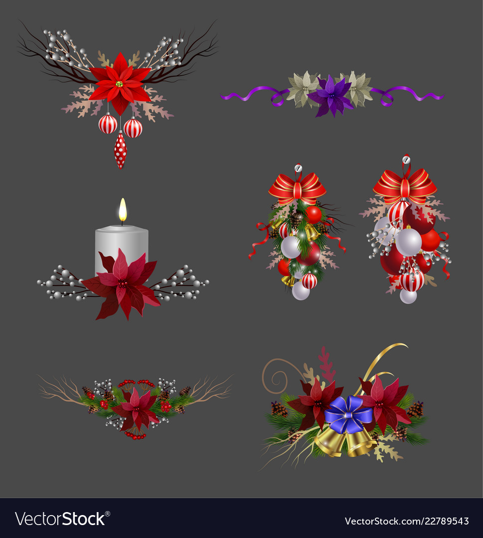 Christmas decoration set Royalty Free Vector Image