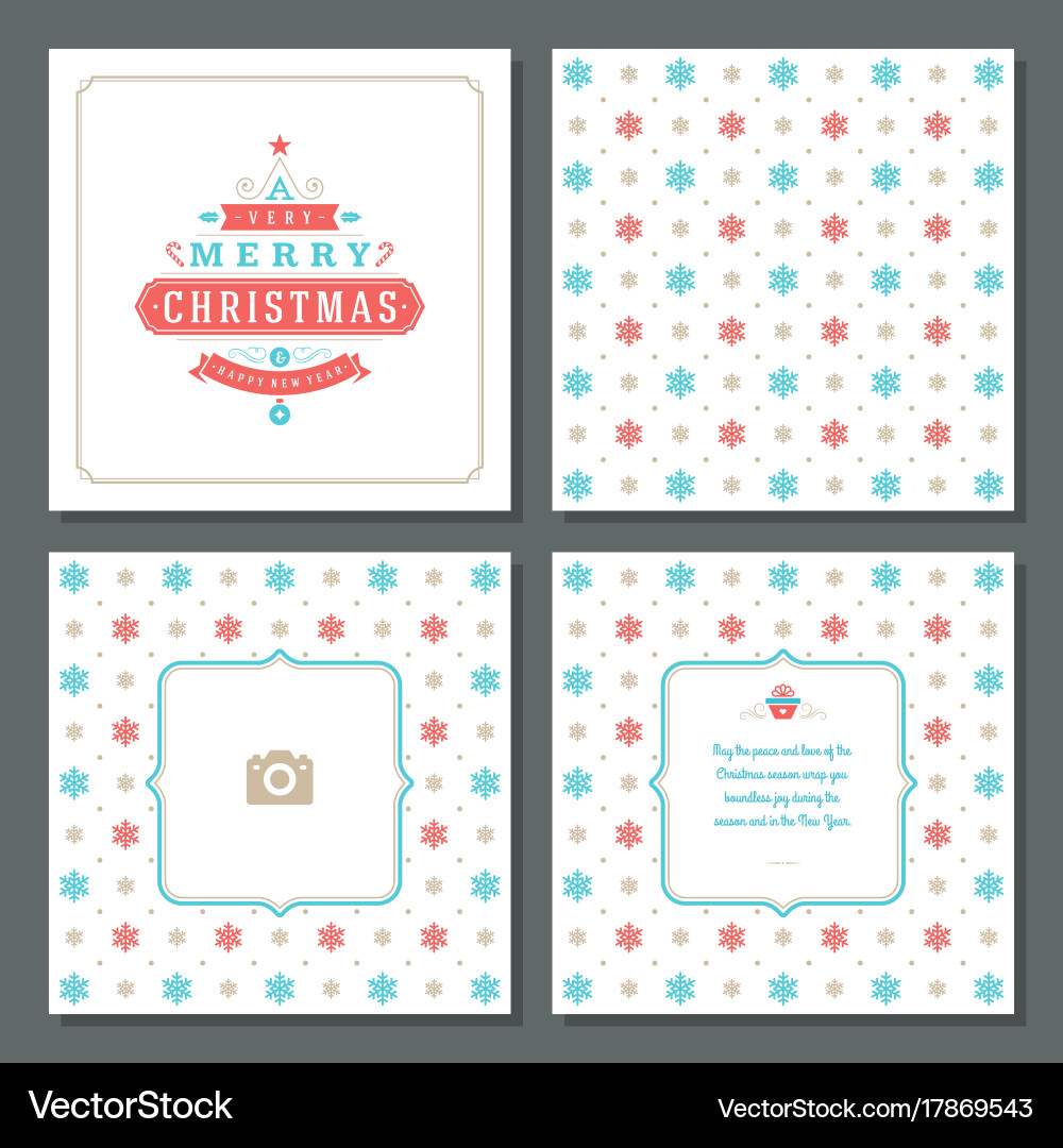 Christmas greeting card design and pattern Vector Image
