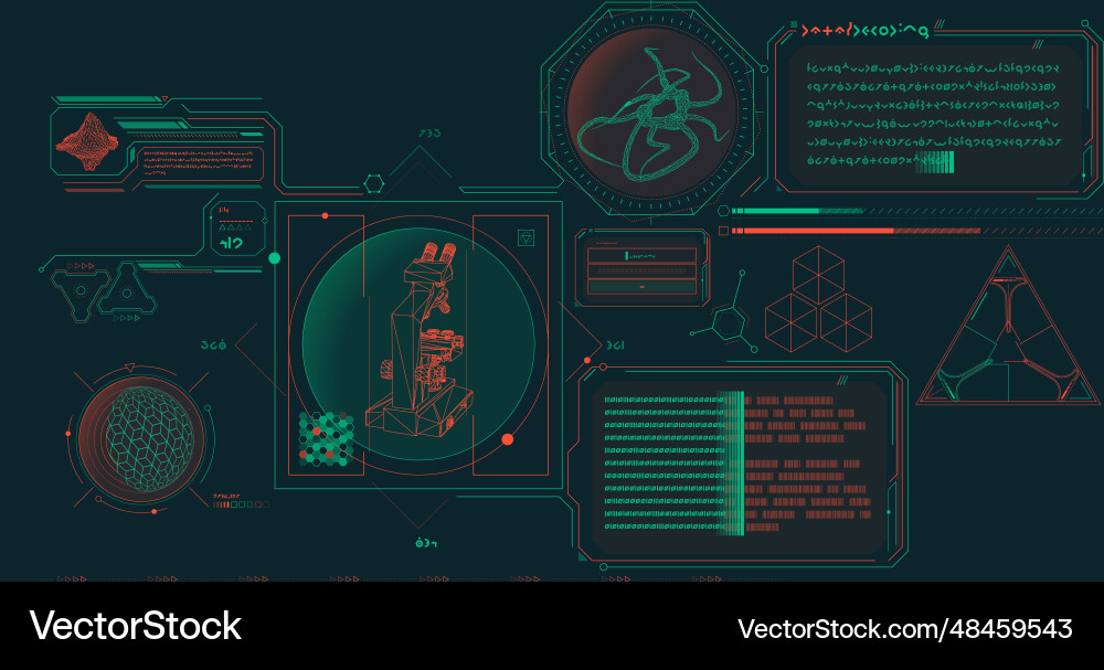 Exploration interface by sci-fi infographics Vector Image