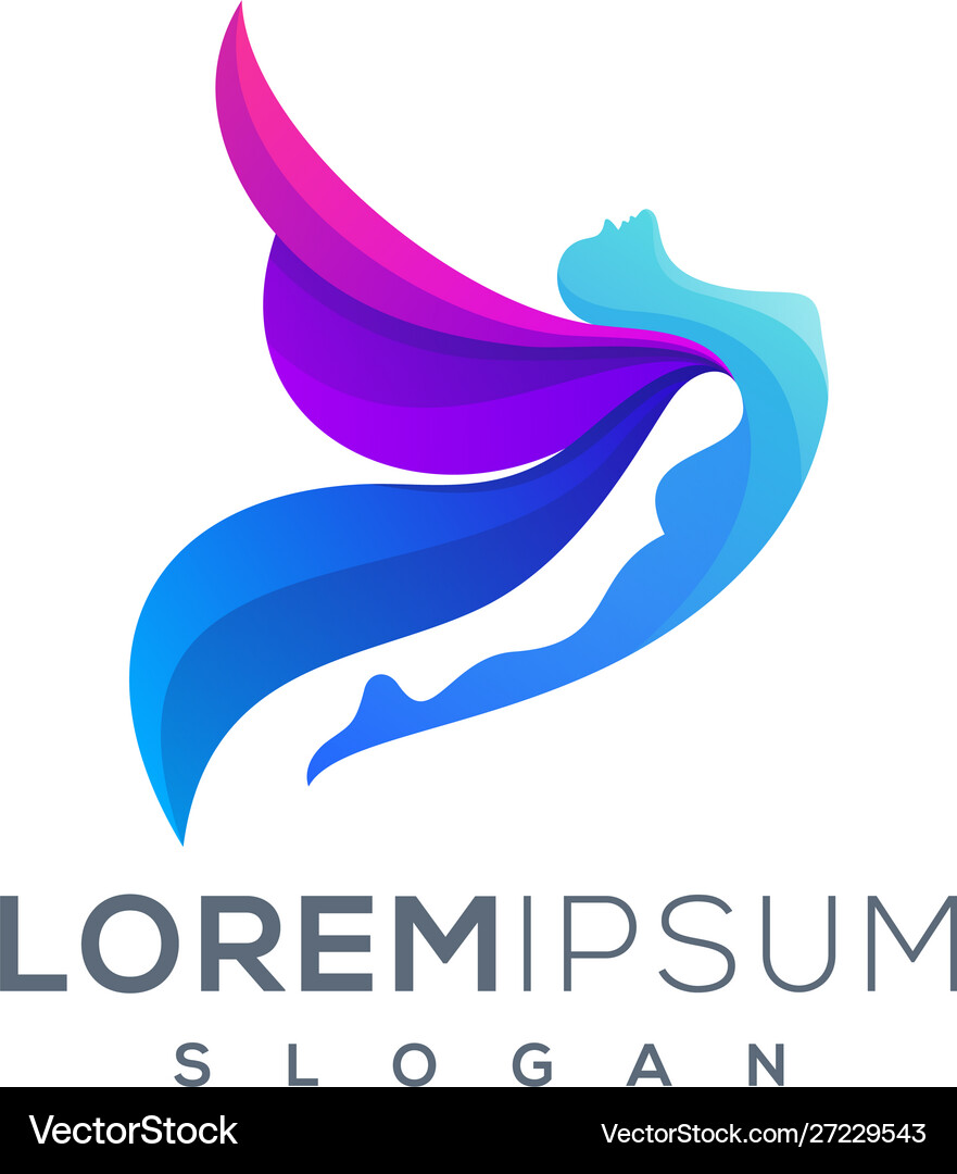 Human butterfly logo design ready to use Vector Image