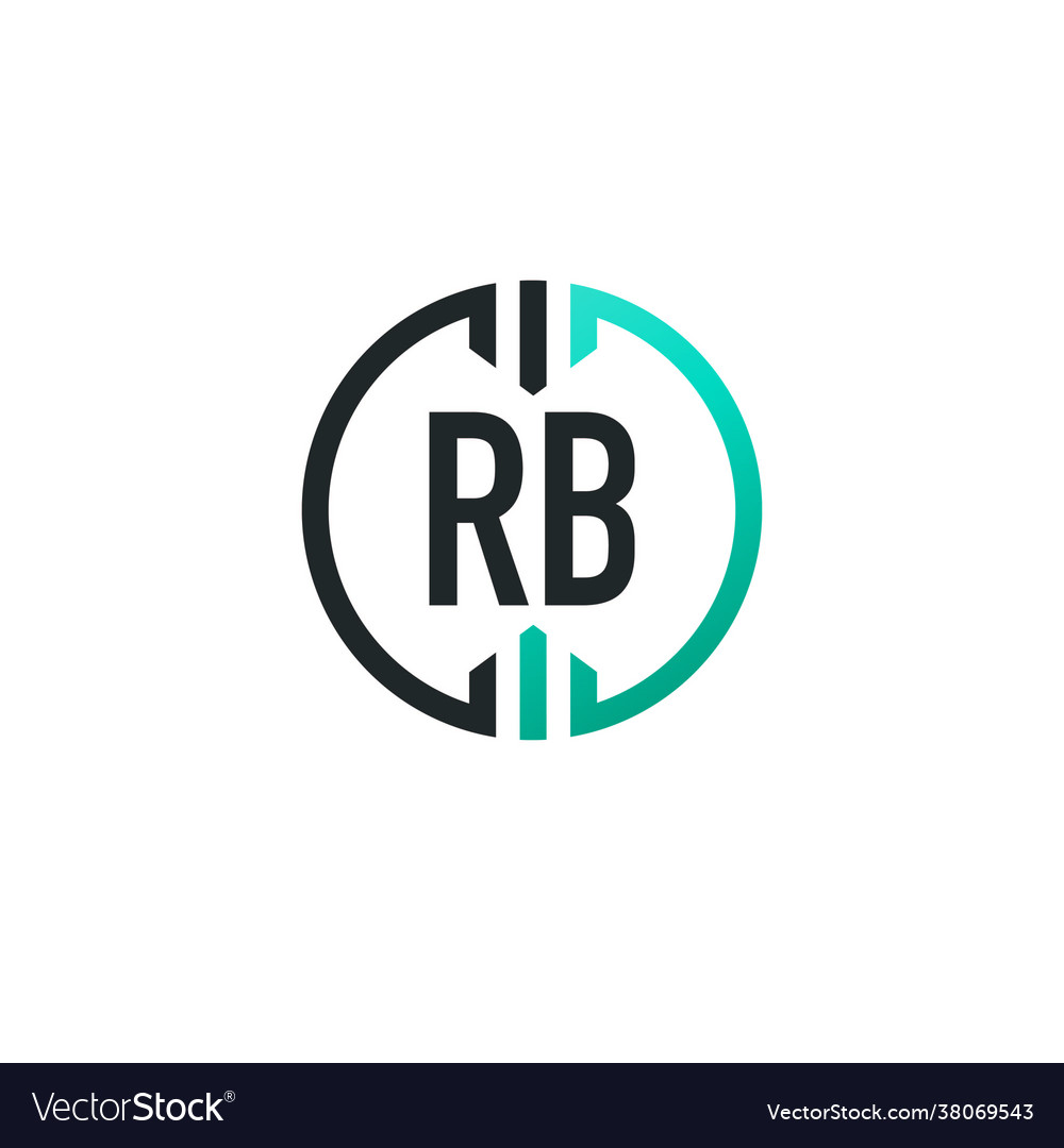 Initial letter rb circle simple creative logo Vector Image