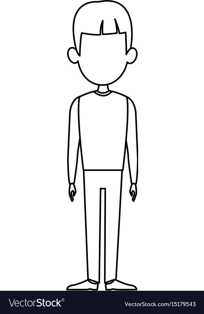 Man Figure Silhouette Standing Avatar Image Vector Image