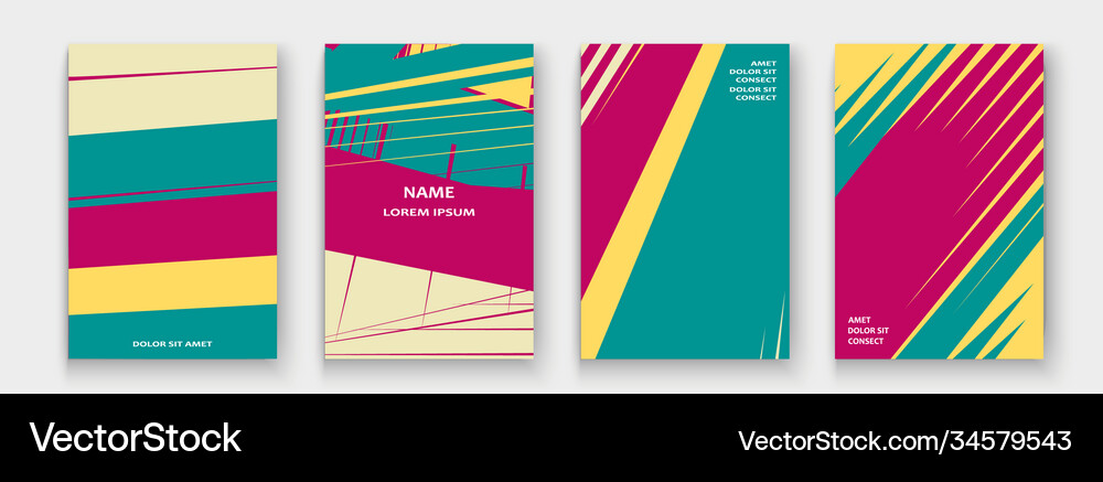 Modern cover collection design abstract retro Vector Image
