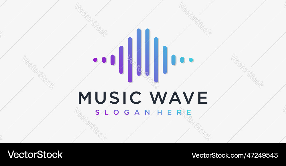 Music wave logo design inspiration musical wave Vector Image