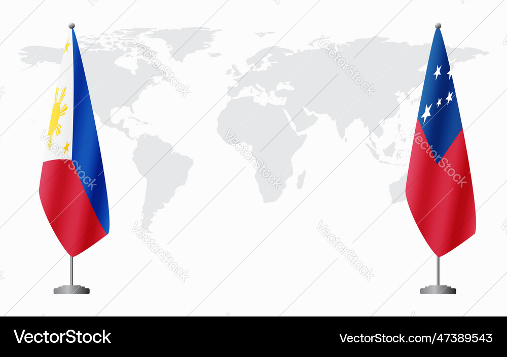 Philippines and samoa flags for official meeting Vector Image