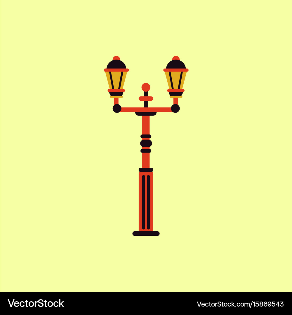 Retro vintage lamp post with electricity lantern Vector Image