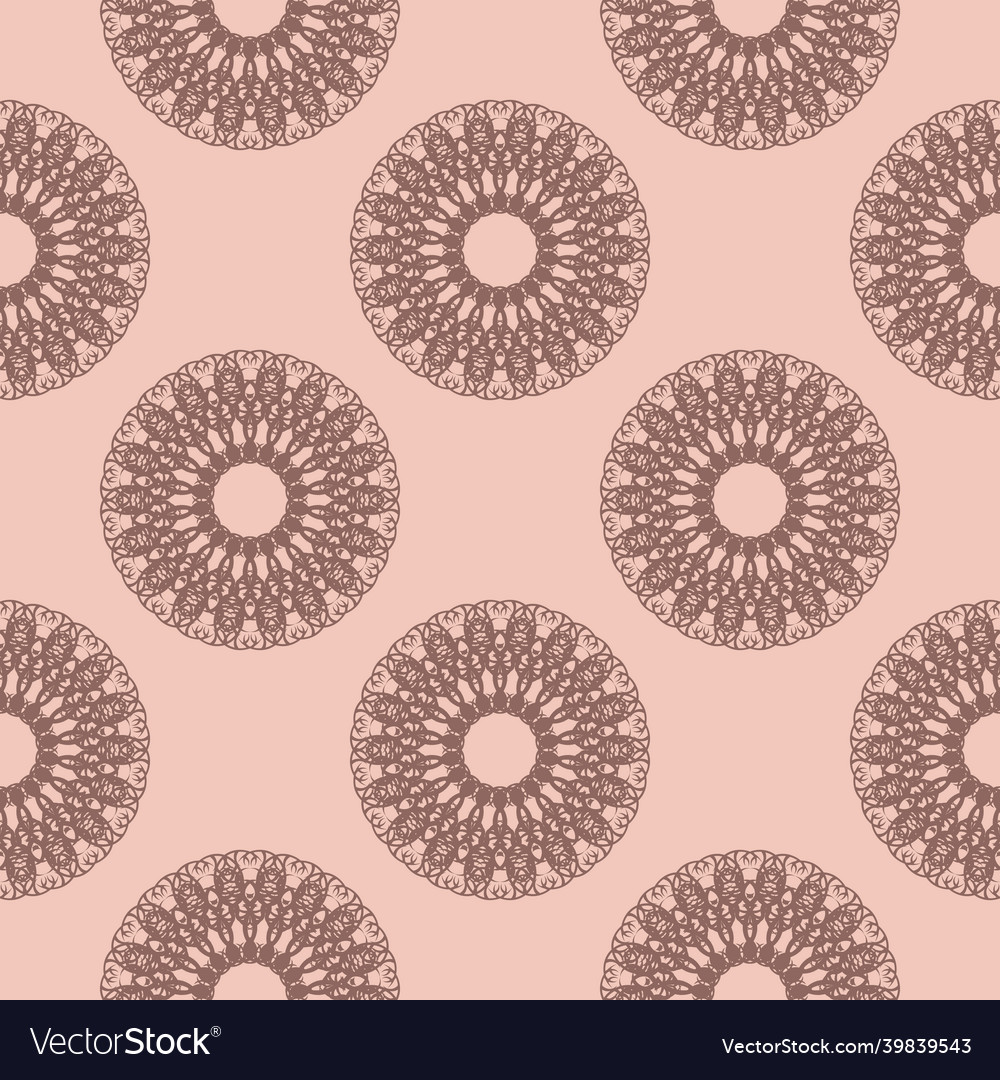 Seamless pink pattern with vintage ornament Vector Image