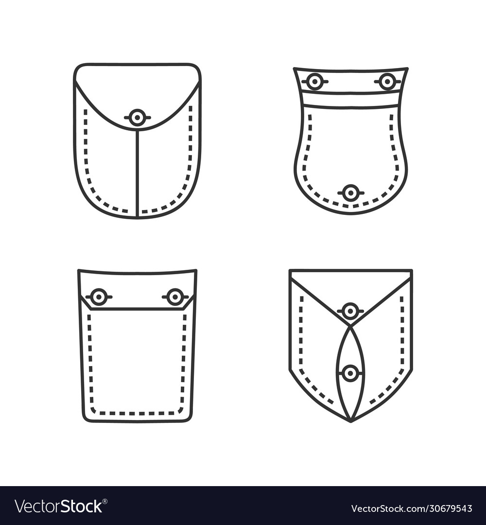 Set patch pockets Royalty Free Vector Image - VectorStock