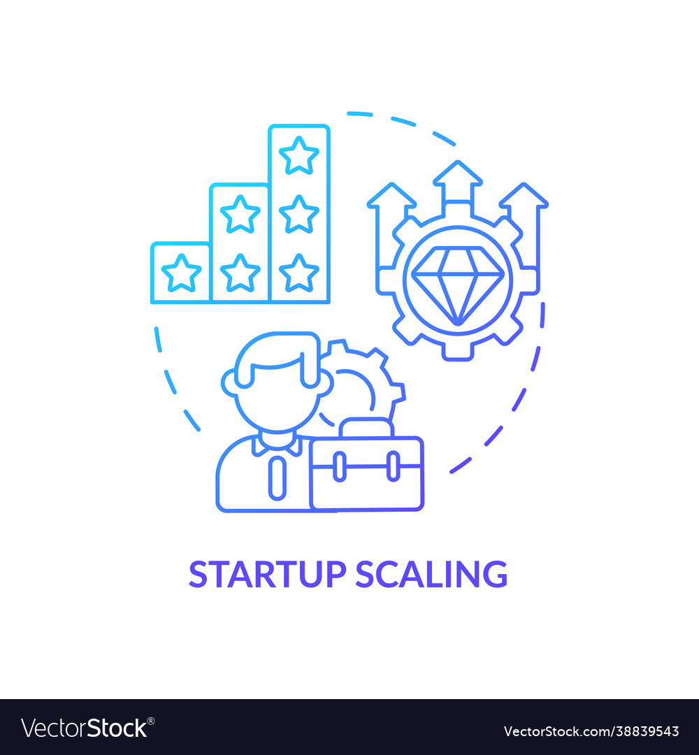 Startup scaling blue gradient concept icon Vector Image