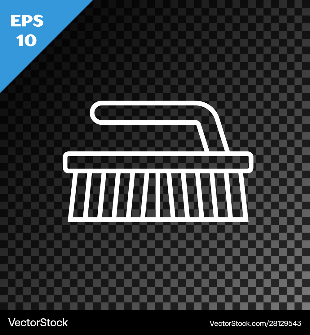 White line brush for cleaning icon isolated Vector Image