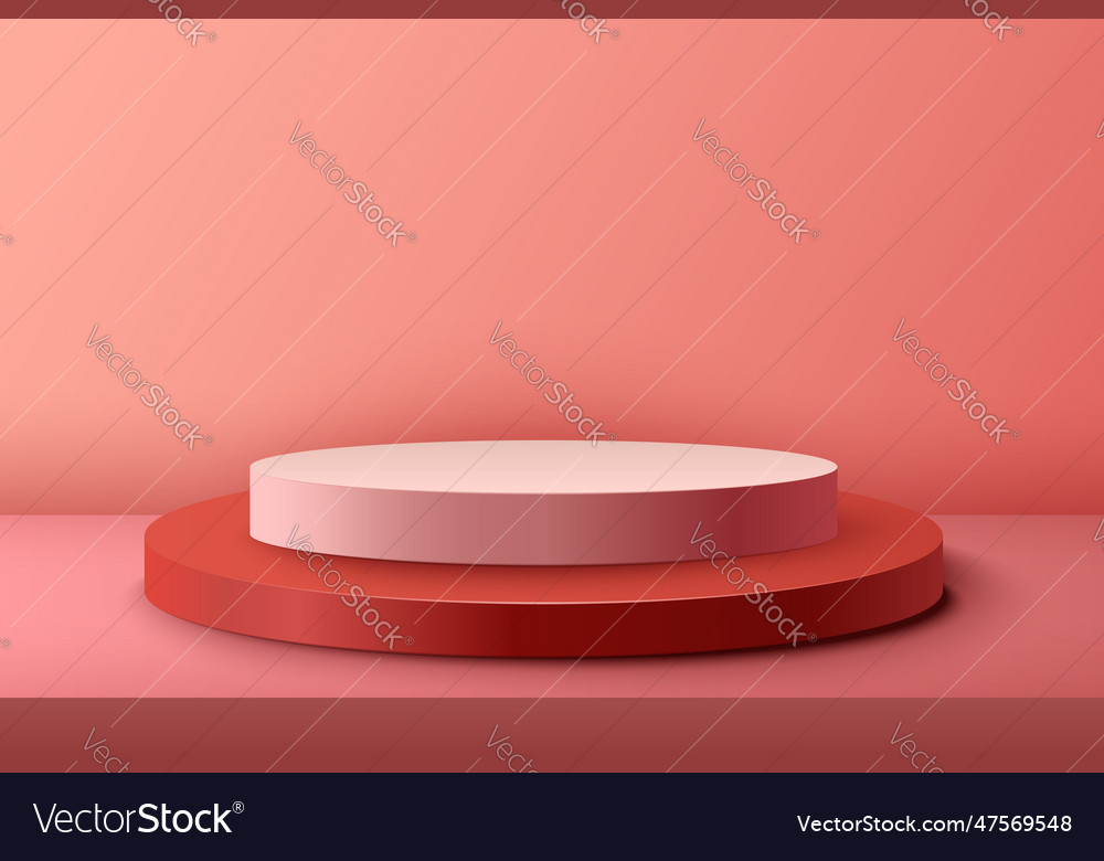 Abstract 3d realistic red and pink empty round Vector Image Abstract 3d realistic red and pink empty round Vector Image