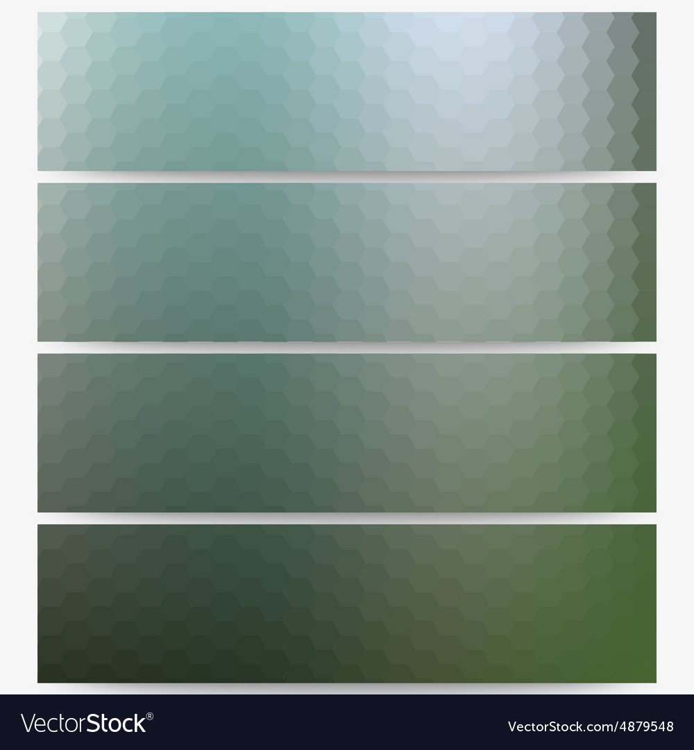 Abstract hexagonal headers set blurred design Vector Image