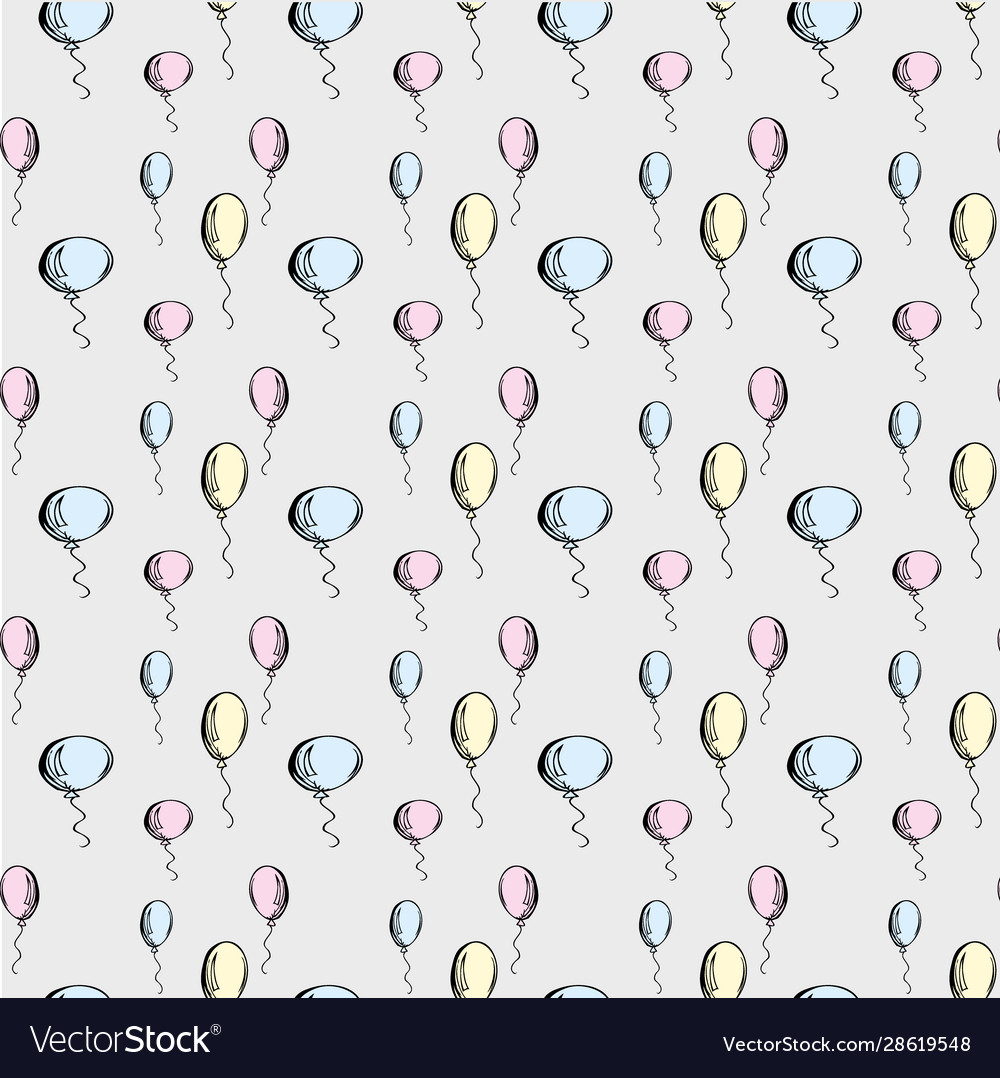 Balloons seamless pattern Royalty Free Vector Image
